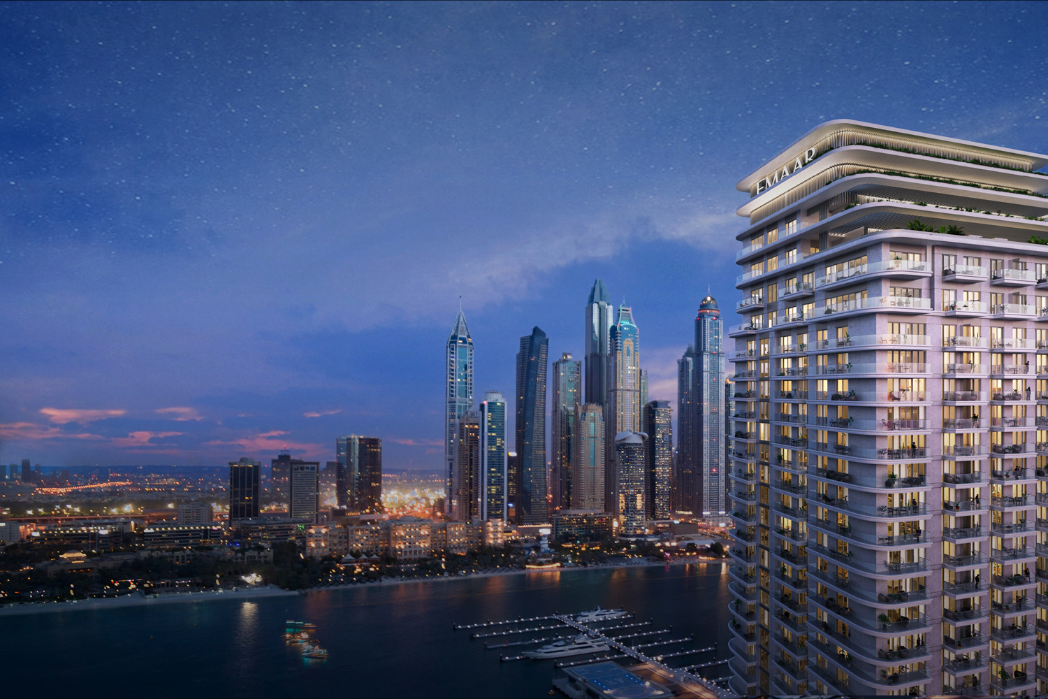 Floor plans and Master plan for Beachgate by Address, Dubai
