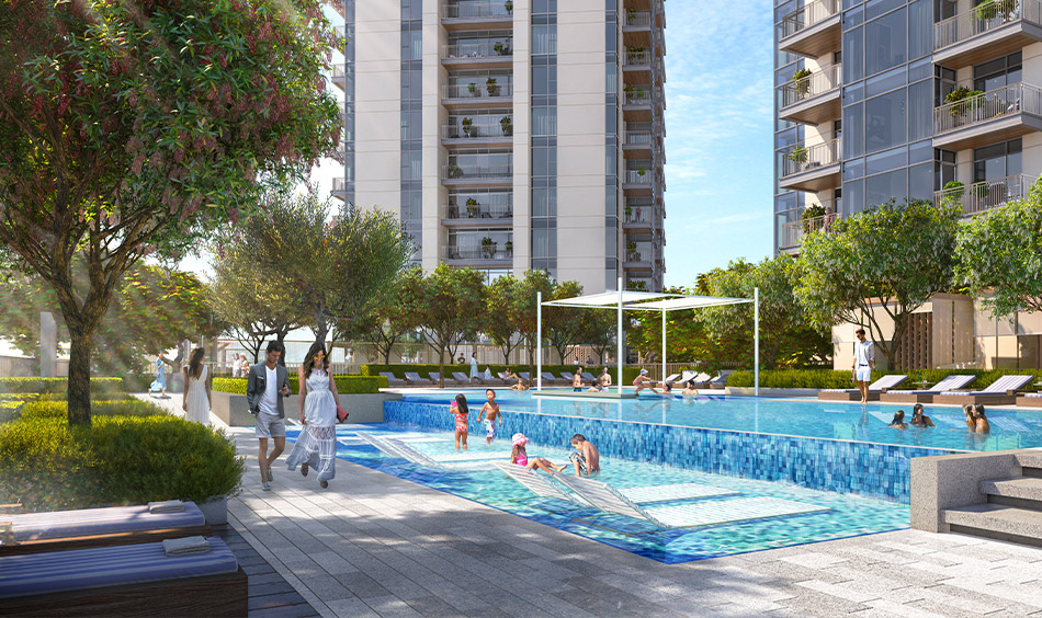 Floor plans and Master plan for Creek Rise, Dubai
